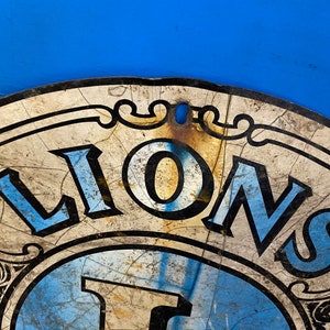 Antique Porcelain Metal LIONS INTERNATIONAL Sign 30 Inch Diameter ...