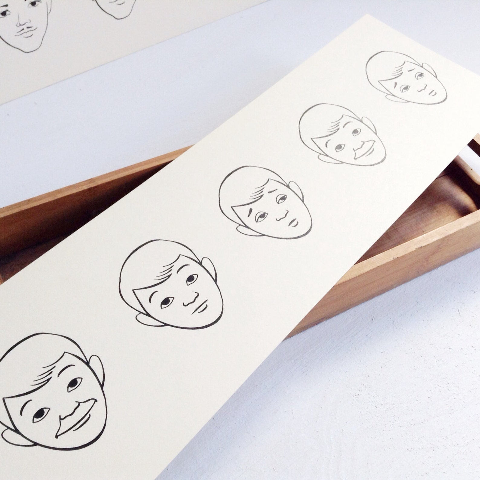 Retro Pair Large White 19 Inch FLASH CARDS W/ Faces Ca. - Etsy