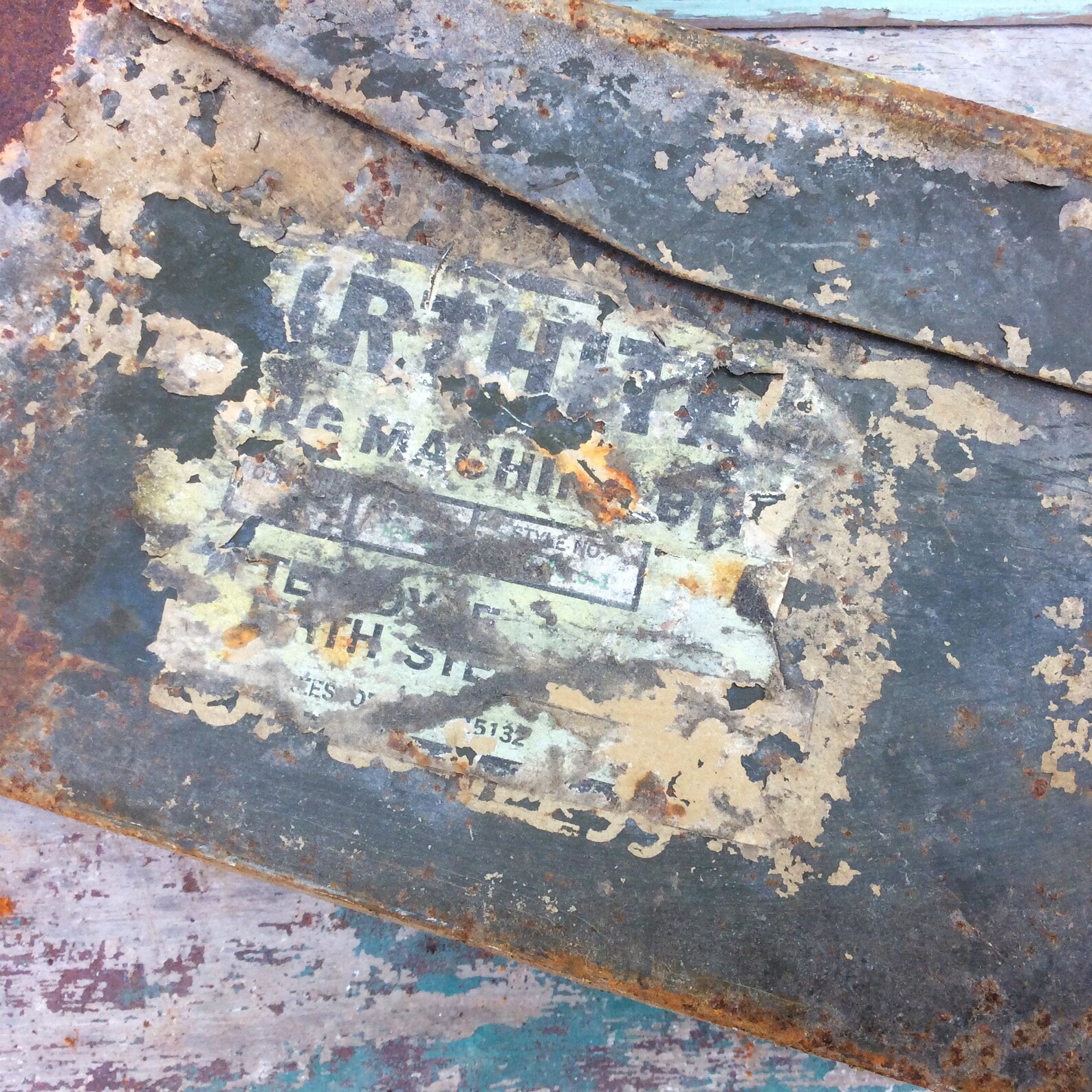 Rusty & Distressed Metal Military AMMO CRATE W/ Grayish Blue Aged ...