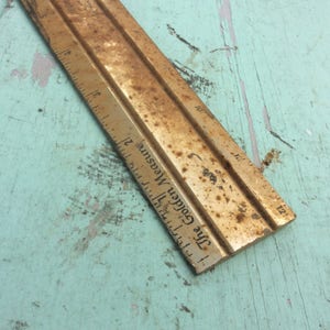 Antique the Golden Measure Metal 12 Advertising Ruler Measuring Stick ...