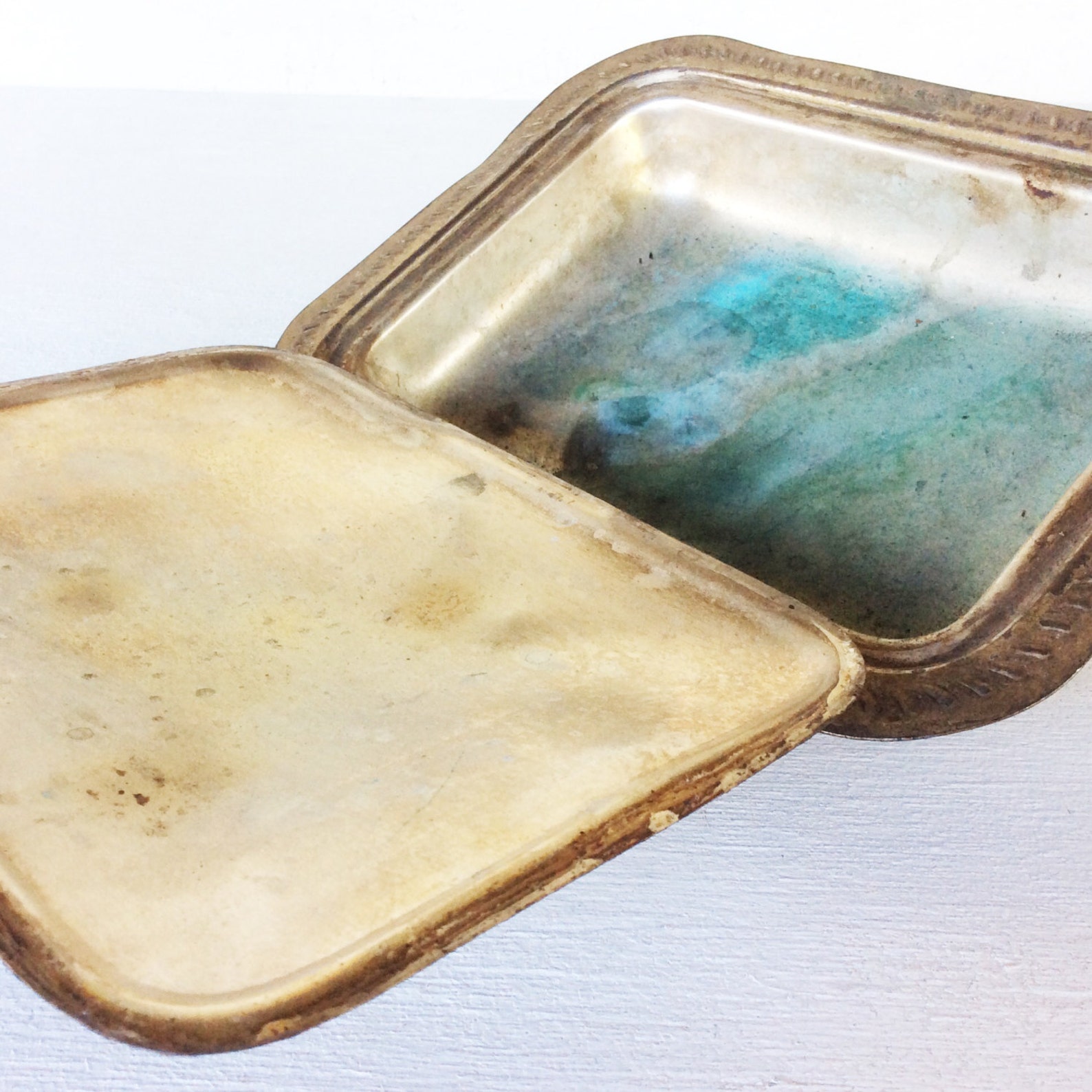 Cloisonné Brass Enamelware SILENT BUTLER BOX Crumb Collector - Etsy