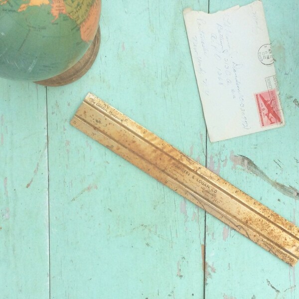 Vintage Metal Ruler - Etsy