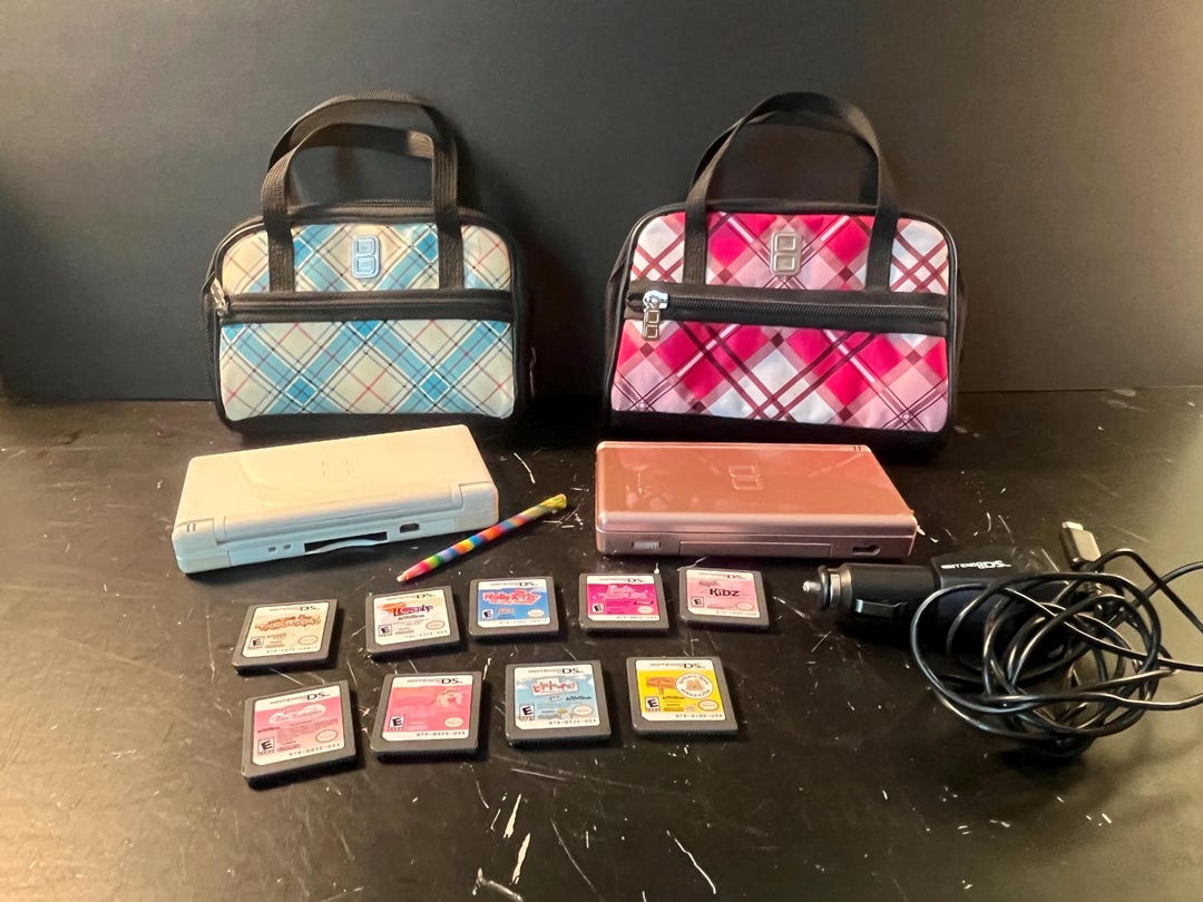Nintendo DS Lite Bundle Lot 2 Consoles (both Work) 11 Girls Games, 1 ...