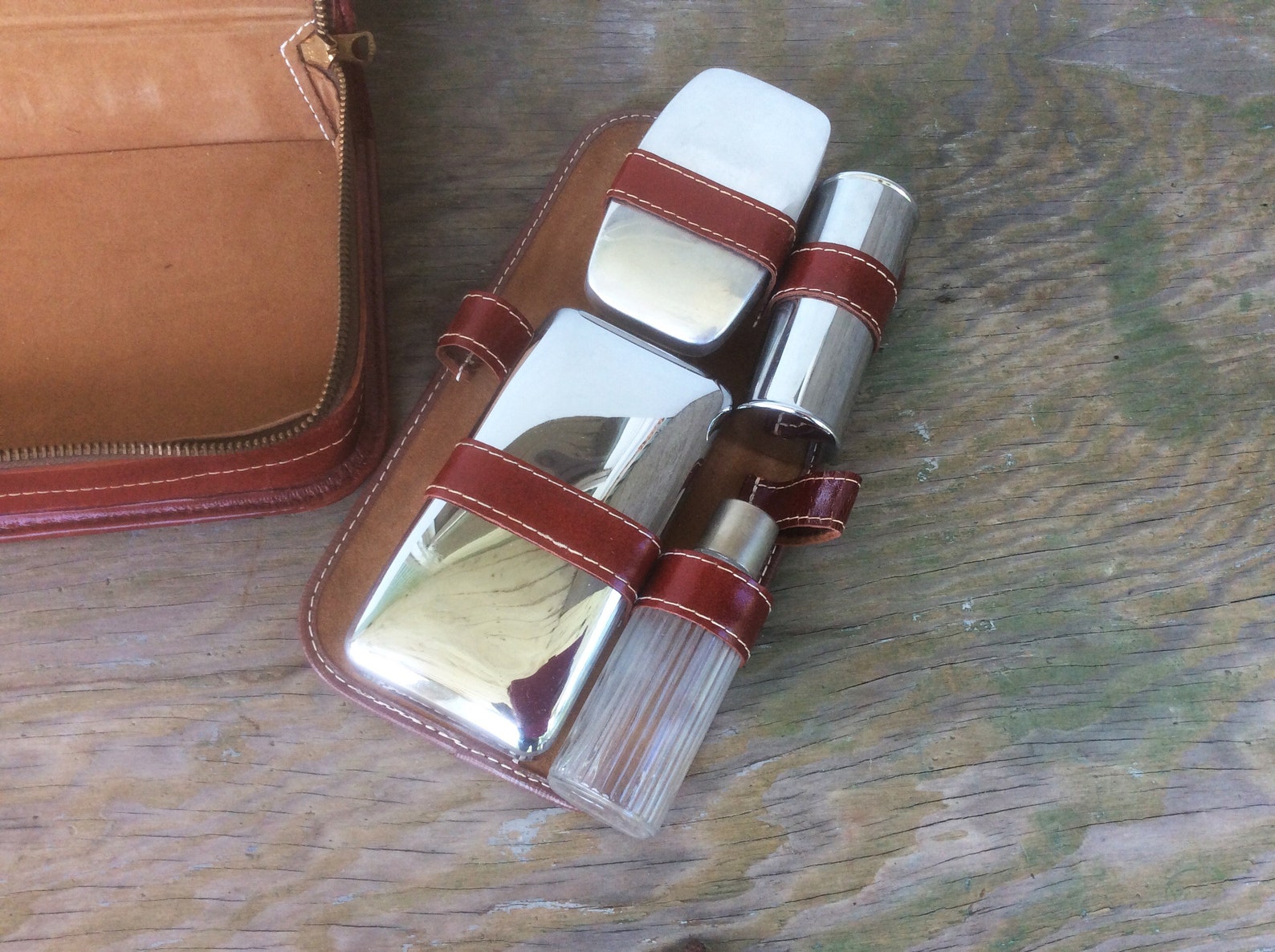 Genuine Leather Gentleman's Gromming Kit W/ 6 Piece Chrome - Etsy