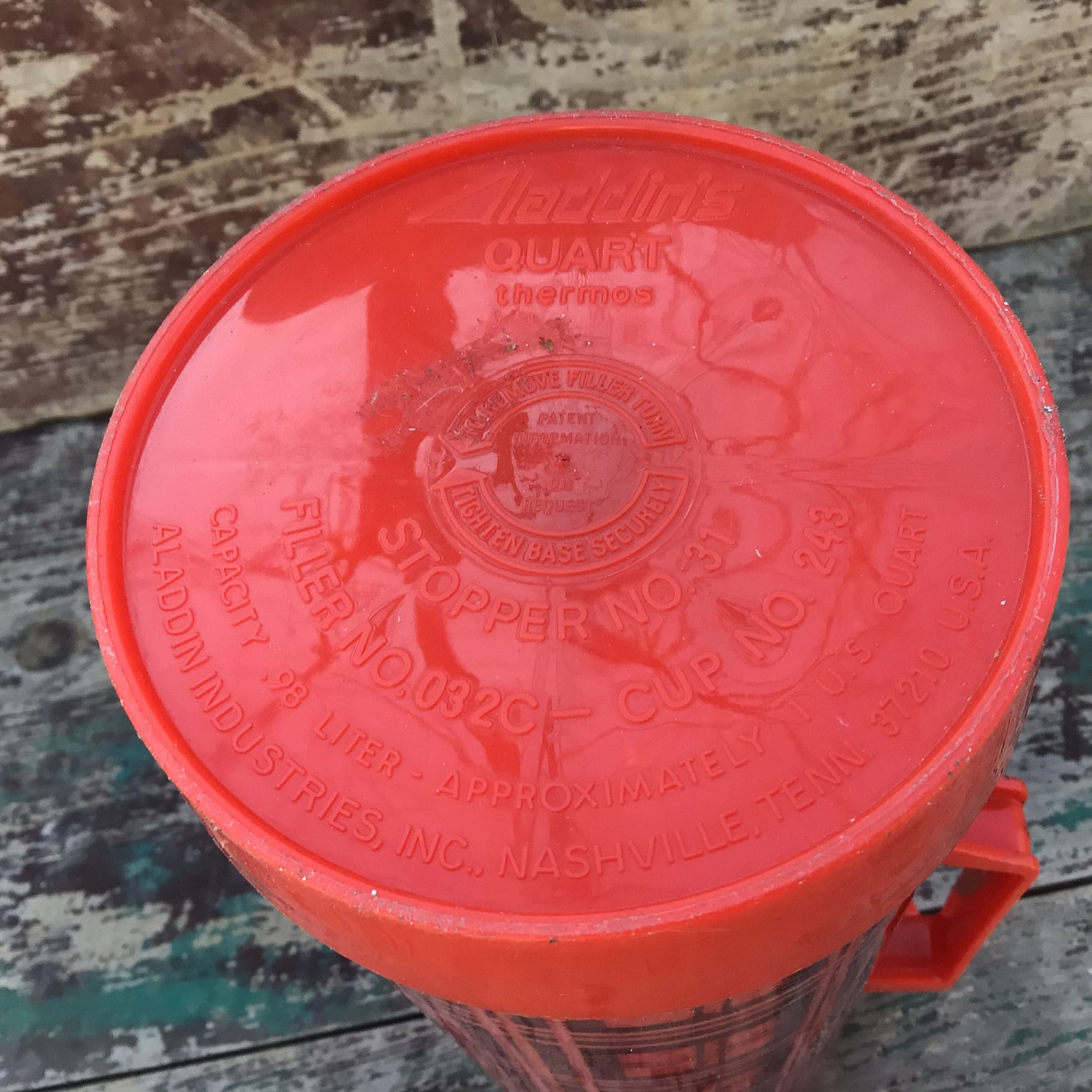 Vintage Red ALADDIN One Quart Thermos W/ Black Plaid Pattern - Etsy