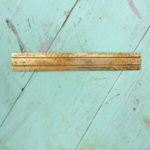 Antique the Golden Measure Metal 12 Advertising Ruler Measuring Stick ...