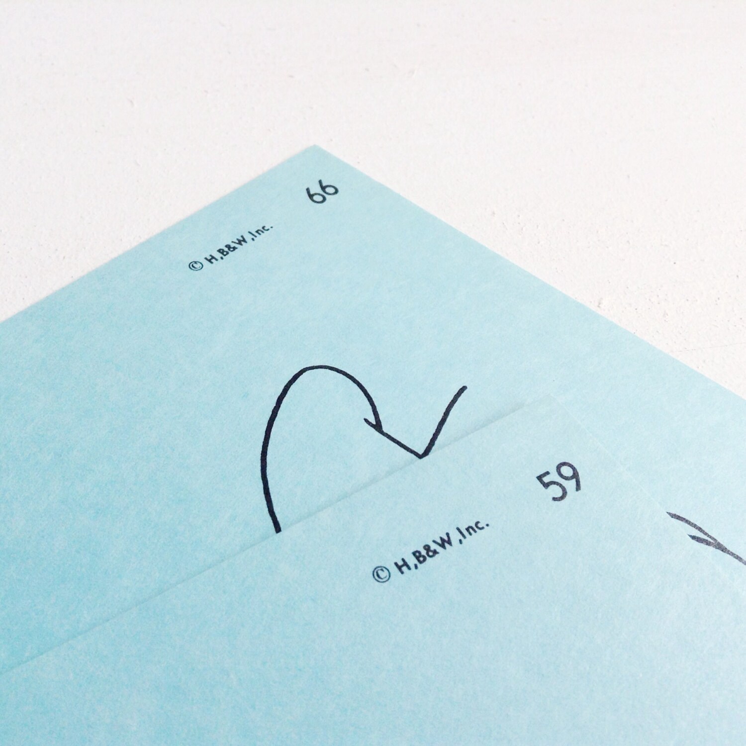 Retro Pair Large Blue FLASHCARDS W/ Faces Vintage Flash - Etsy