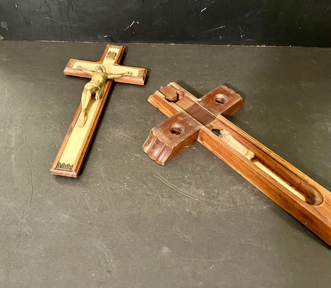 INRI Religious Catholic Priests Last Rites Wood Sick Call Box Slides ...