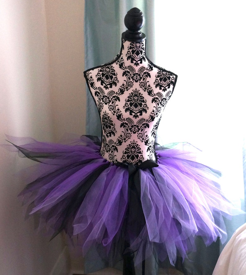 High Low Tutu Purple and Black Tutu Adult Tutu Bustle - Etsy