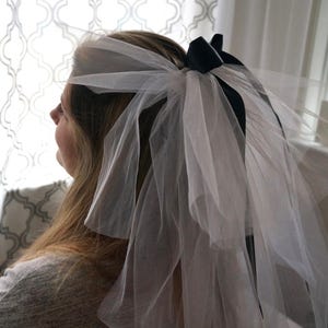 Bachelorette Veil Clip - White Black Veil - Veil Clip - Etsy
