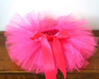 Pink Baby Tutu - Hot Pink Tutu - Sewn Infant Tutu - Ready to Ship ...