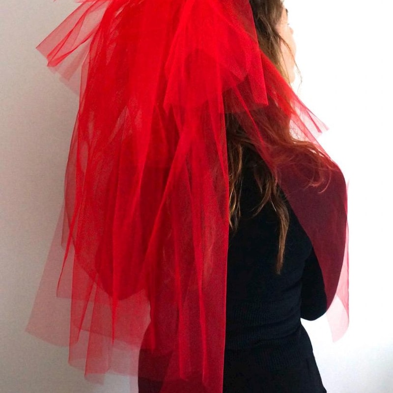 Red Veil - Etsy