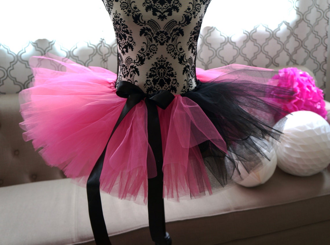 Pink and Black Tutu Adult Tutu Bachelorette Tutu Rave | Etsy