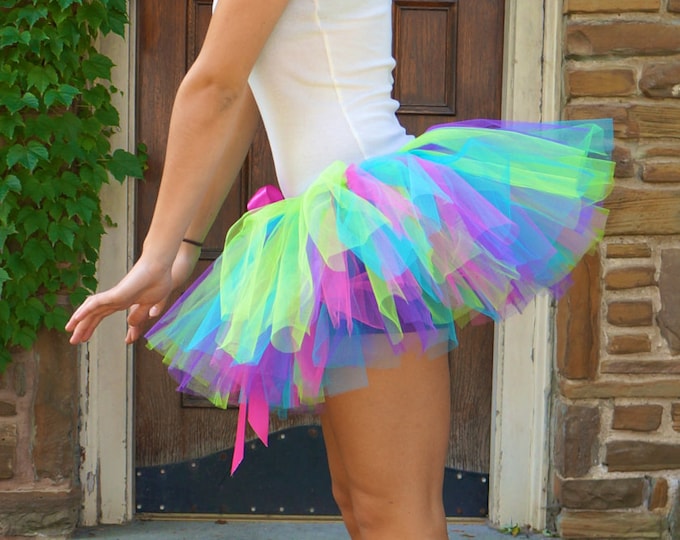 Neon Multi Colored Tutu Adult Tutu Rave Tutu Race Tutu - Etsy