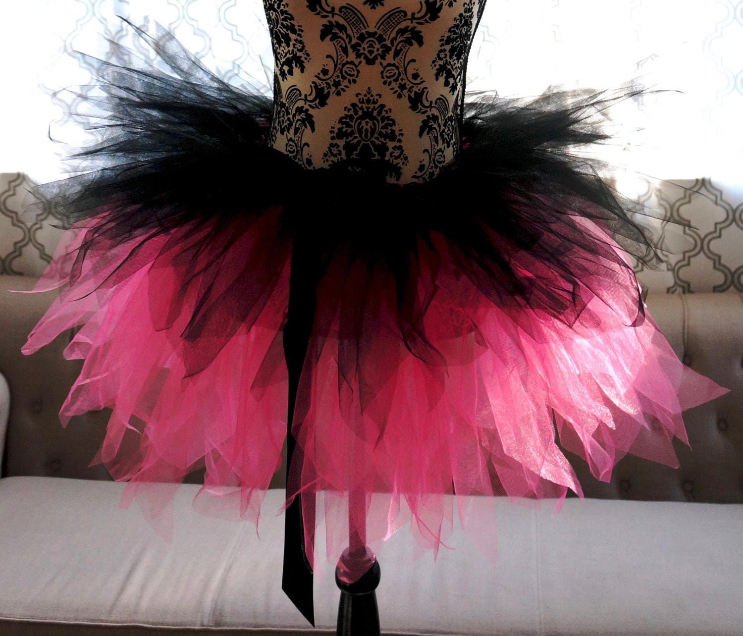 Handmade Pink and Black Adult Tutu - Halloween, Bachelorette, Running ...