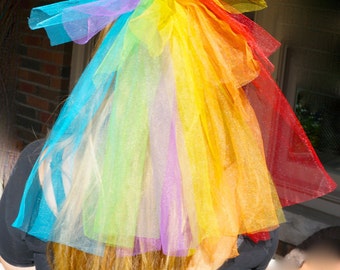 Rainbow Veil Ombre Veil Unicorn Veil Coloured Veil - Etsy