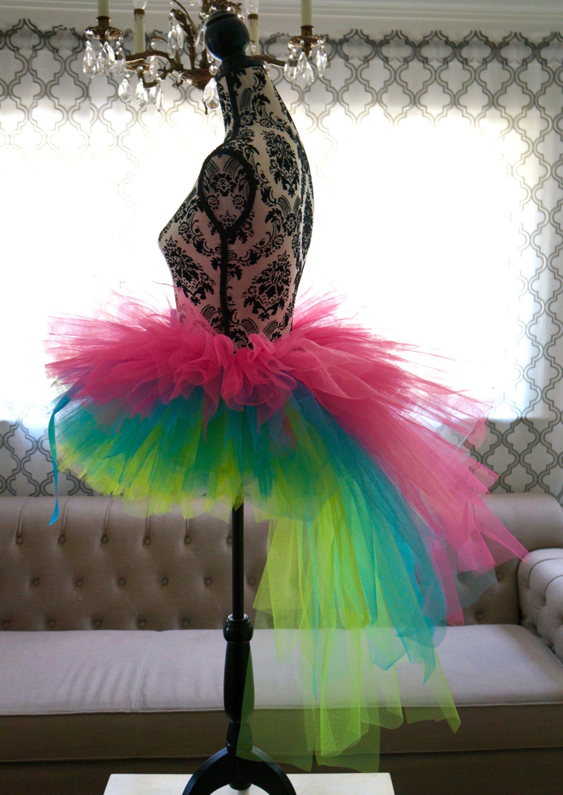 Handmade Neon Bustle Tutu – Adjustable Adult Rave Skirt - Etsy