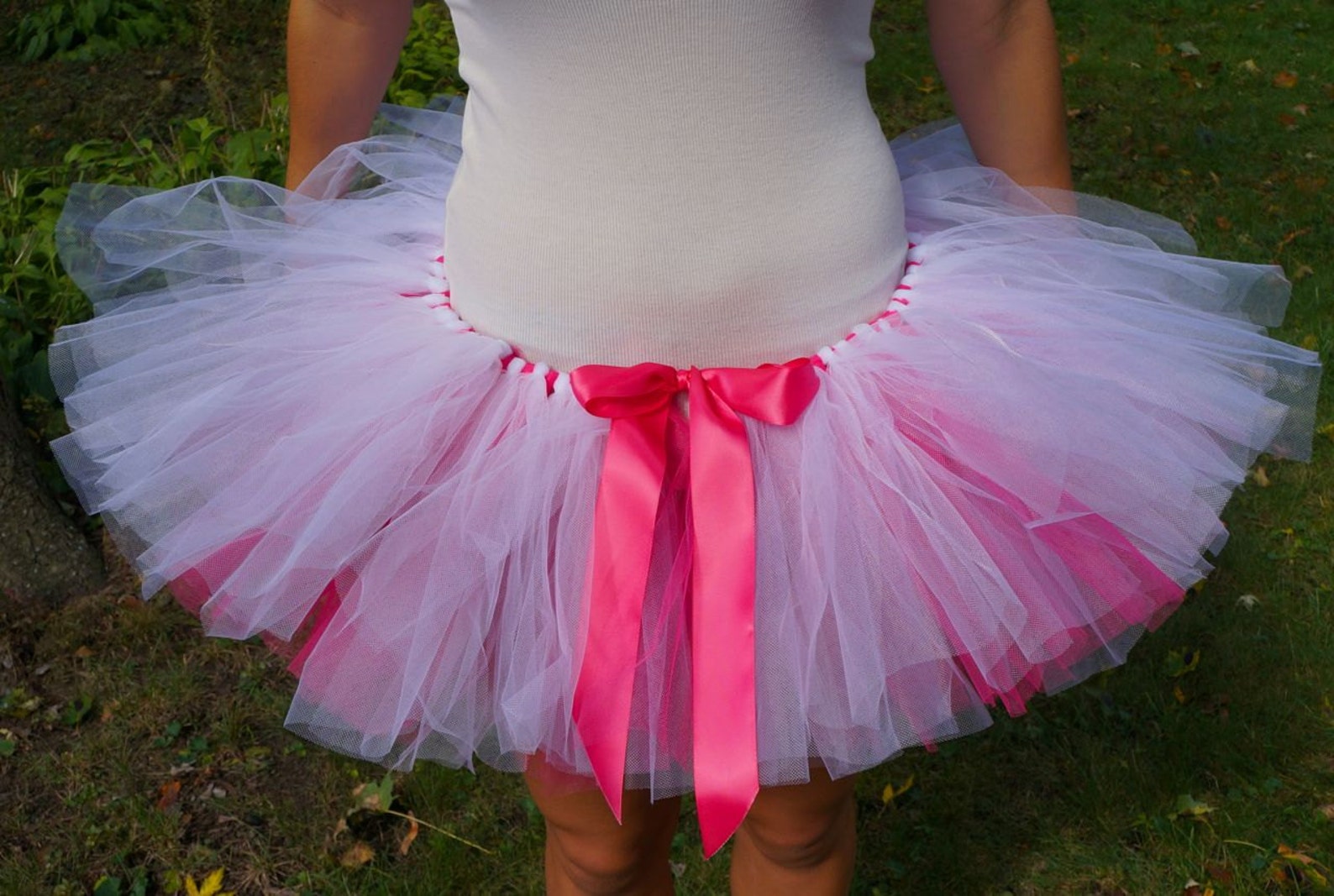 Pink & White Reversible Tutu Rave Tutu Race Tutu Adult - Etsy