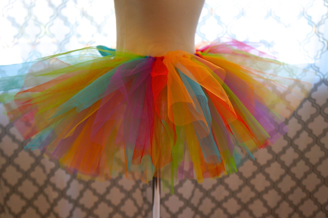 Rainbow Tulle Tutu - Handmade Girl's Costume - Etsy