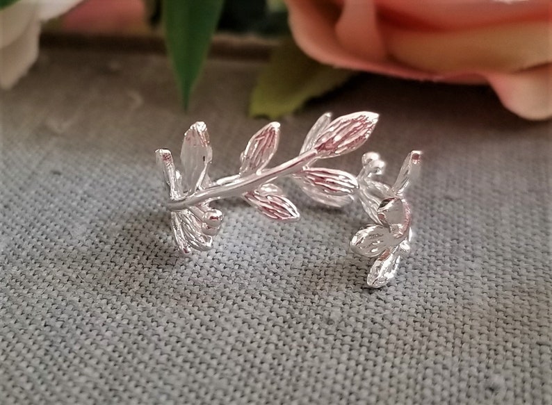 Silver Plated Brass Laurel Wreath Ring, Adjustable Leaf Ring - Etsy