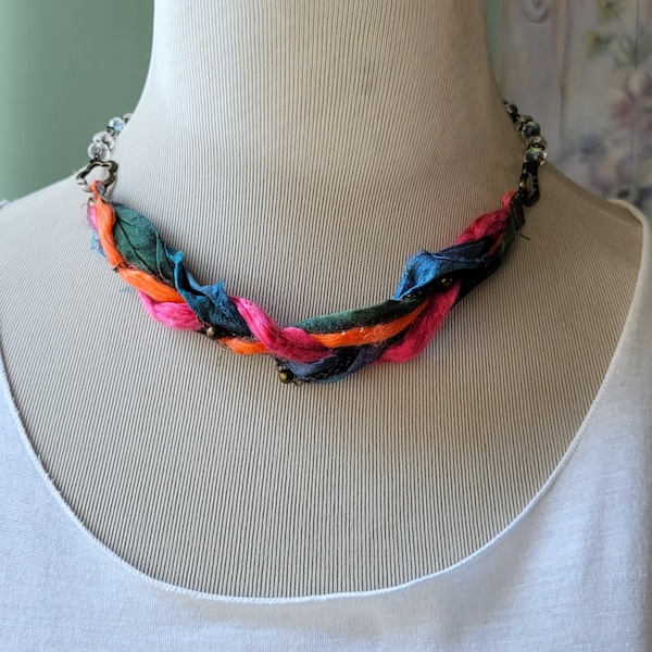 Sari Silk Necklace - Etsy