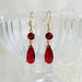 Red Crystal Drop Earrings Red Drop Earring Ruby Drop Earring - Etsy