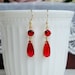 Red Crystal Drop Earrings Red Drop Earring Ruby Drop Earring - Etsy