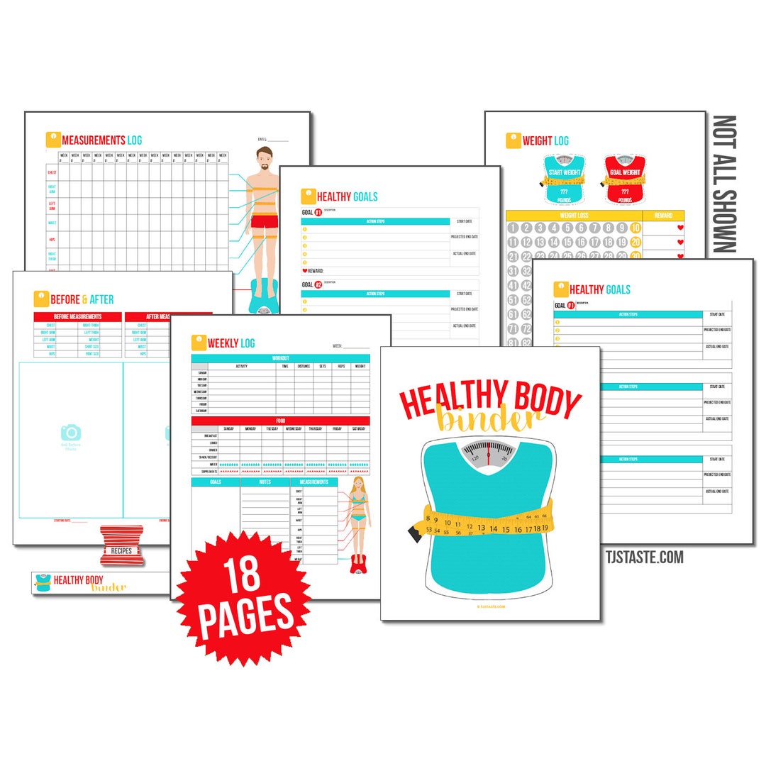 Healthy Body Binder Printables - Editable/fillable THM Keto Diet Weight ...
