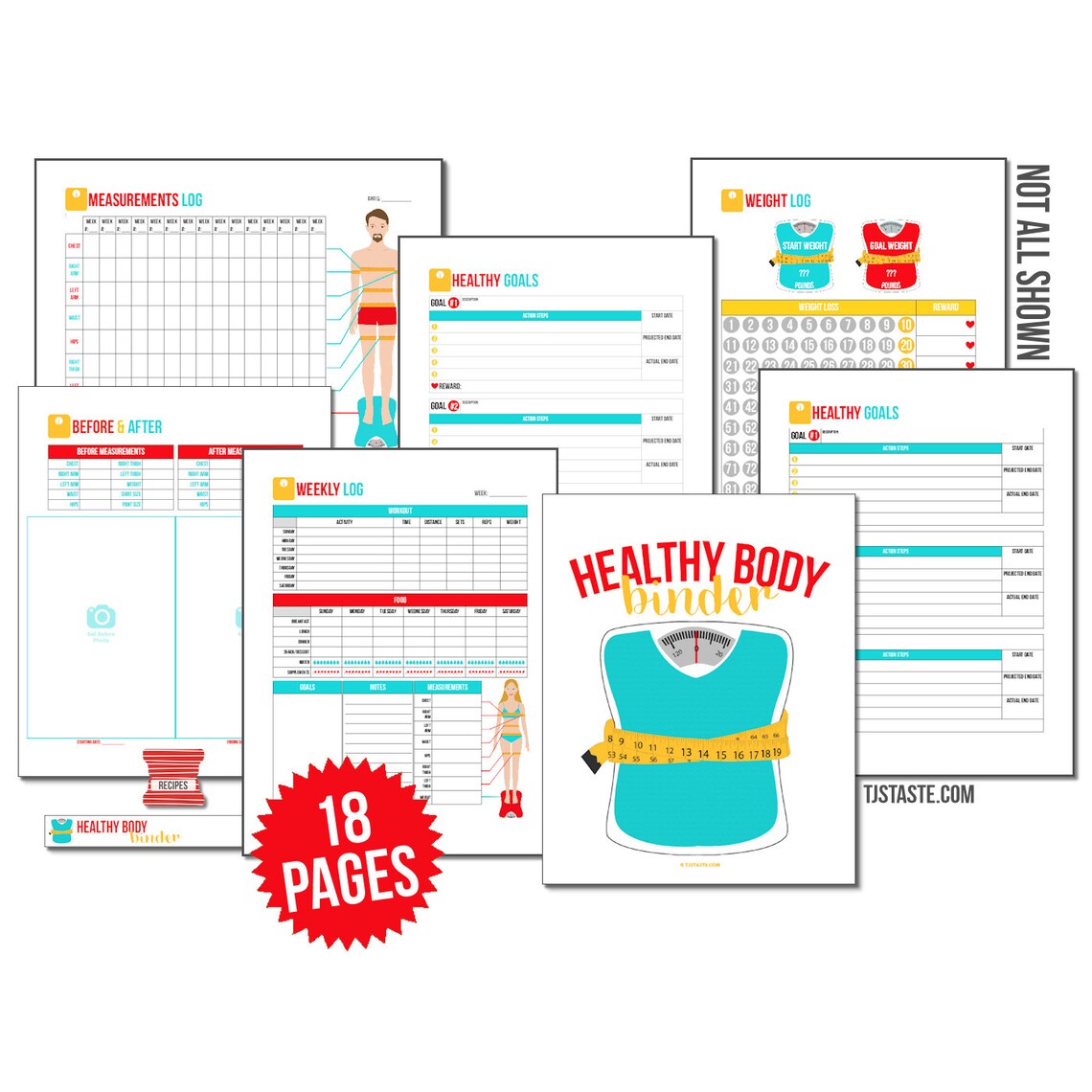 Healthy Body Binder Printables - Editable/fillable THM Keto Diet Weight ...