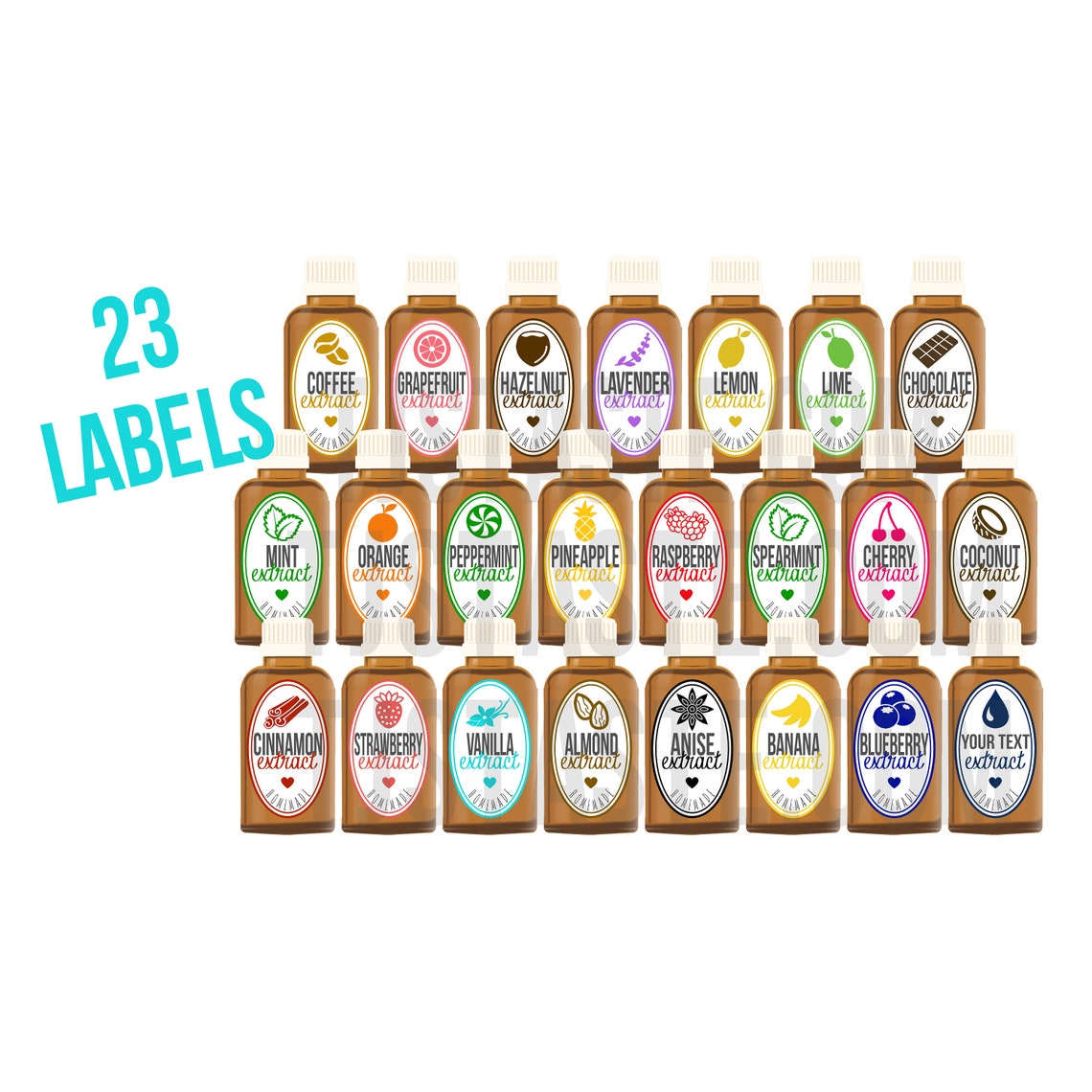Printable Flavor Extract Labels (now With a Fillable Generic Label ...