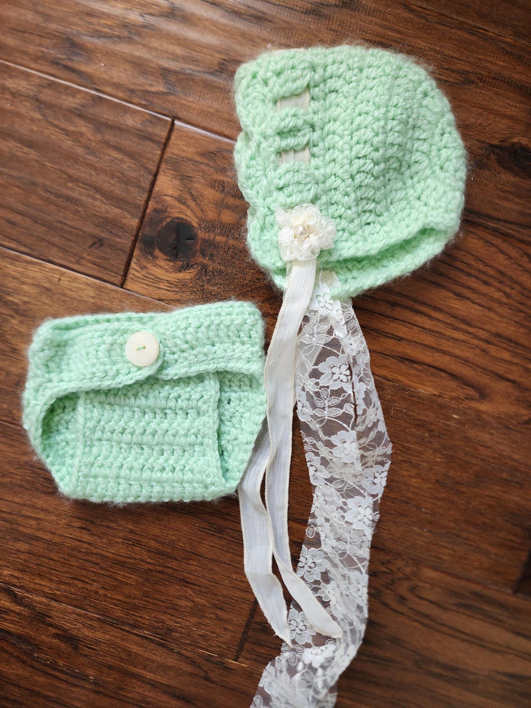 Photo Set 3 Month. Baby Girl Bonnet, and Diaper Cover - Etsy