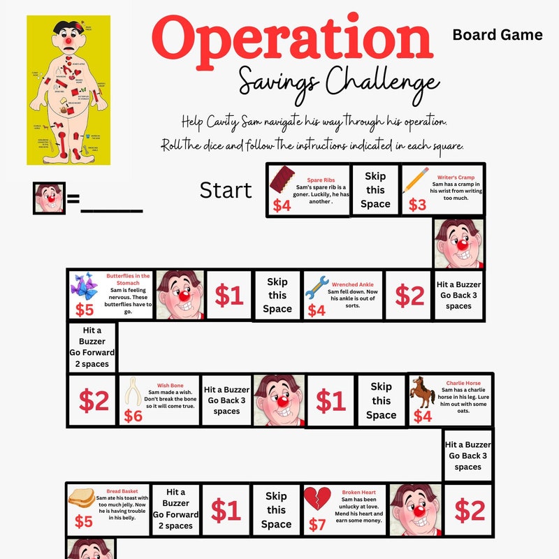Printable Operation Game Cards - Etsy