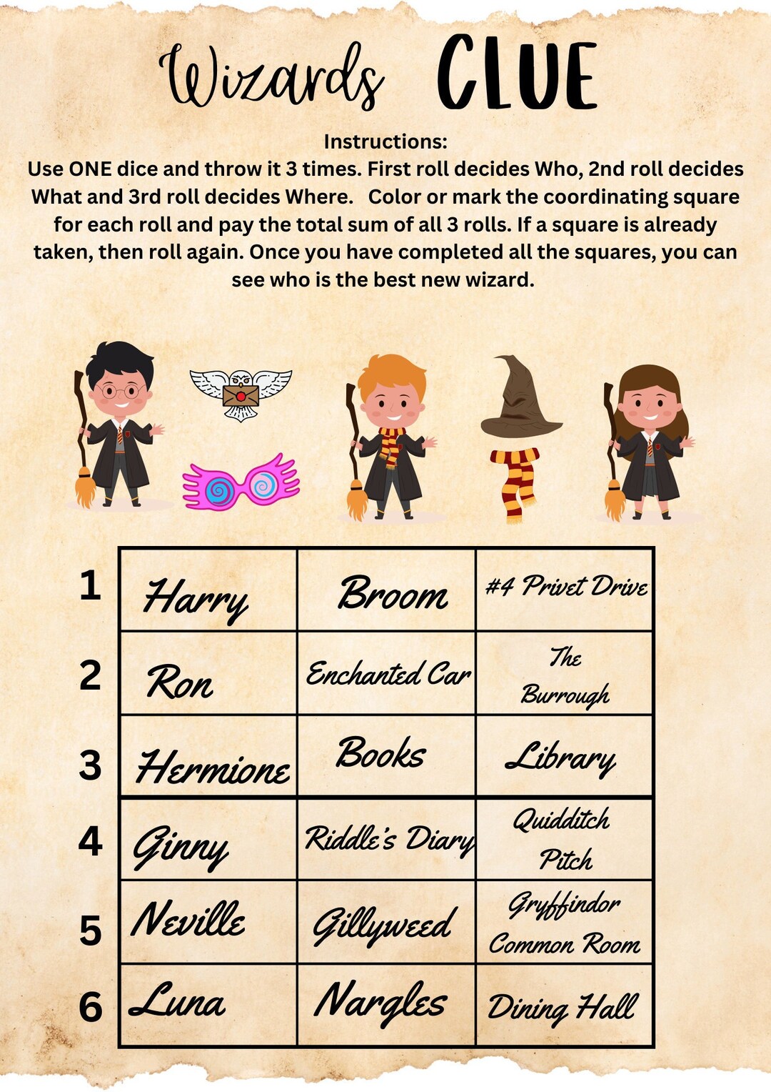 Wizards Clue Savings Game Board, Savings Challenge, Budgeting, Low ...