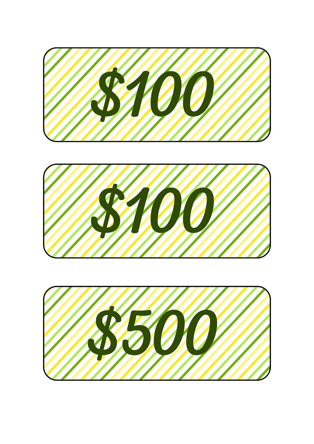 Printable Prop Money Fits A6 Binder Placeholder Cash PDF Instant ...