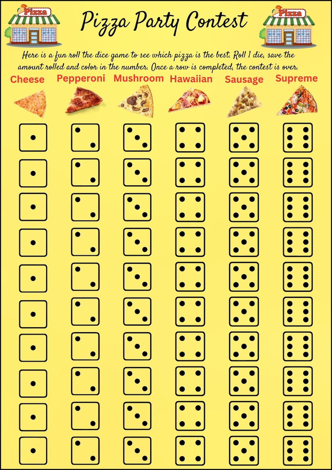 Pizza Party Contest Savings Challenge, Savings Tracker, PDF Printable ...