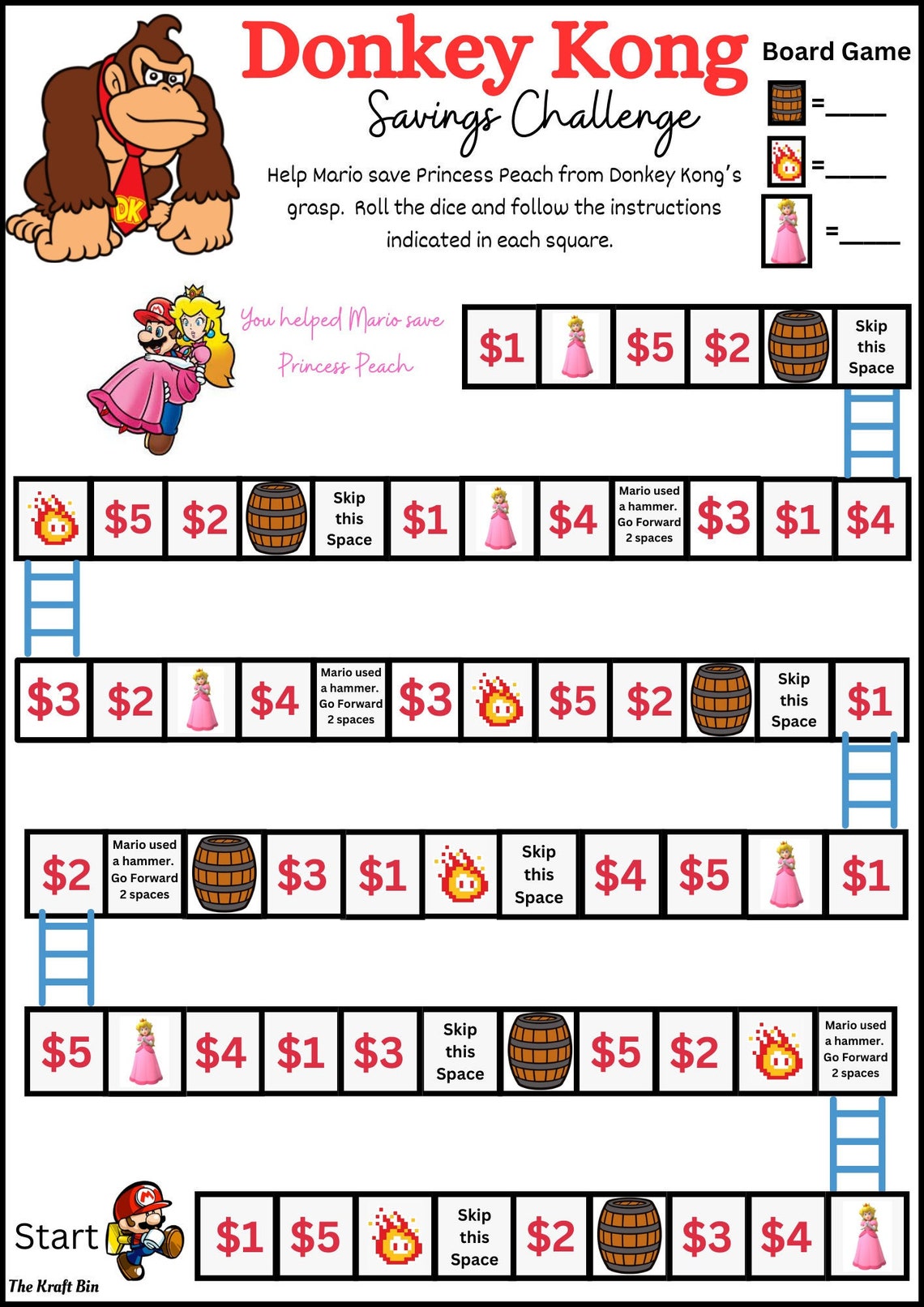 DK Board Game Savings Challenge, Savings Tracker, PDF Printable ...
