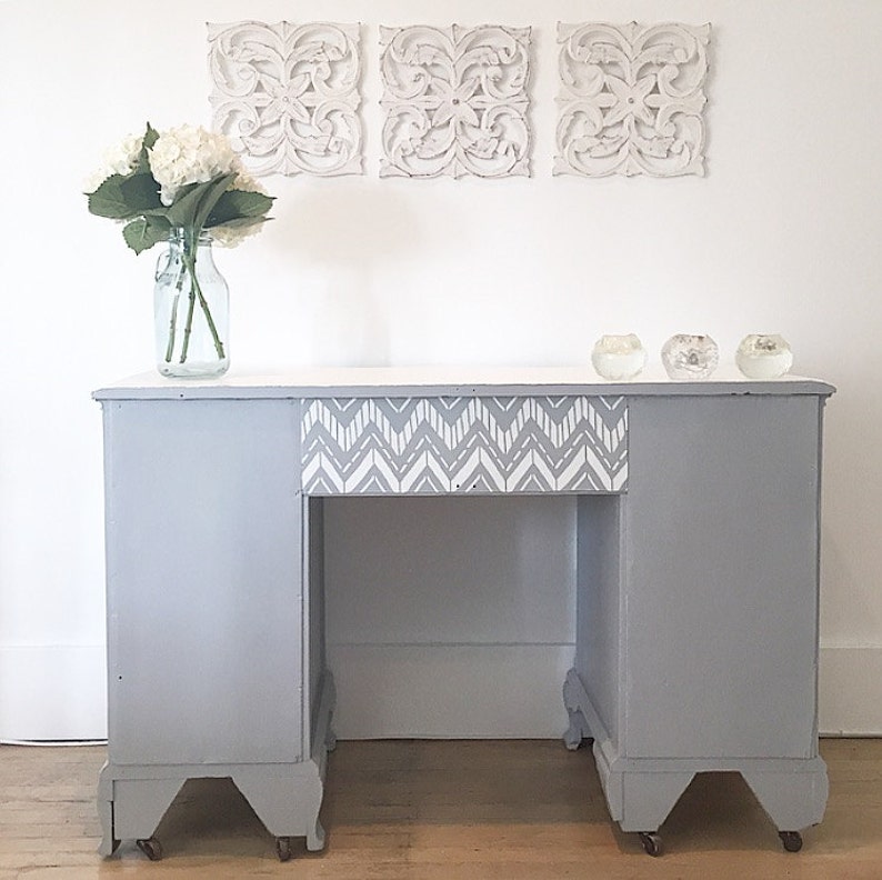 SOLD Order Custom Chic and Playful Grey Desk - Etsy