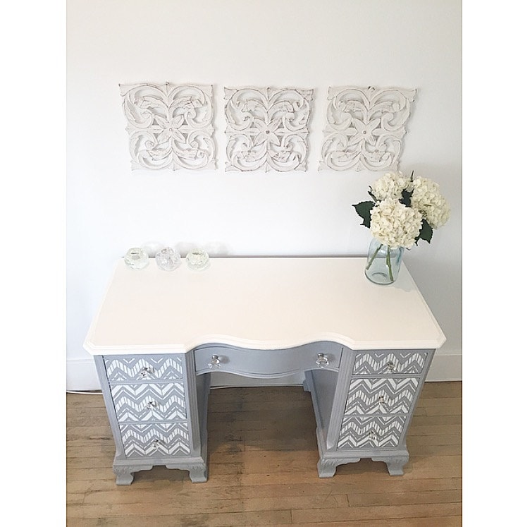 SOLD Order Custom Chic and Playful Grey Desk - Etsy