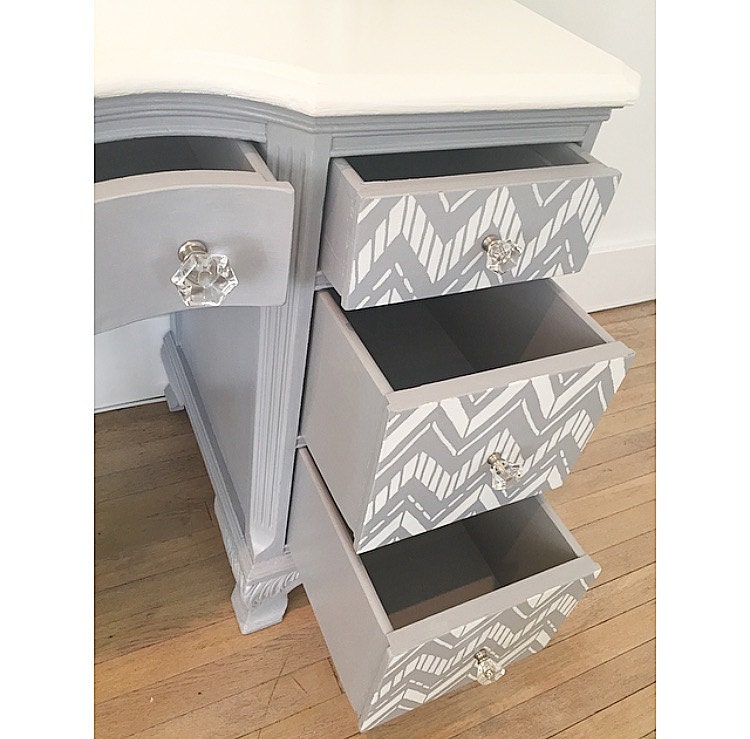 SOLD Order Custom Chic and Playful Grey Desk - Etsy