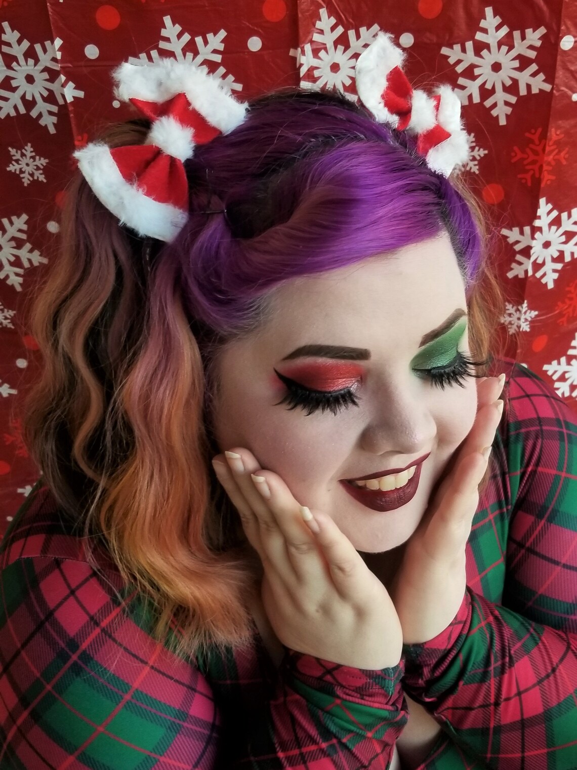 MINI Red and Green Santa Baby Holiday Bows - Etsy