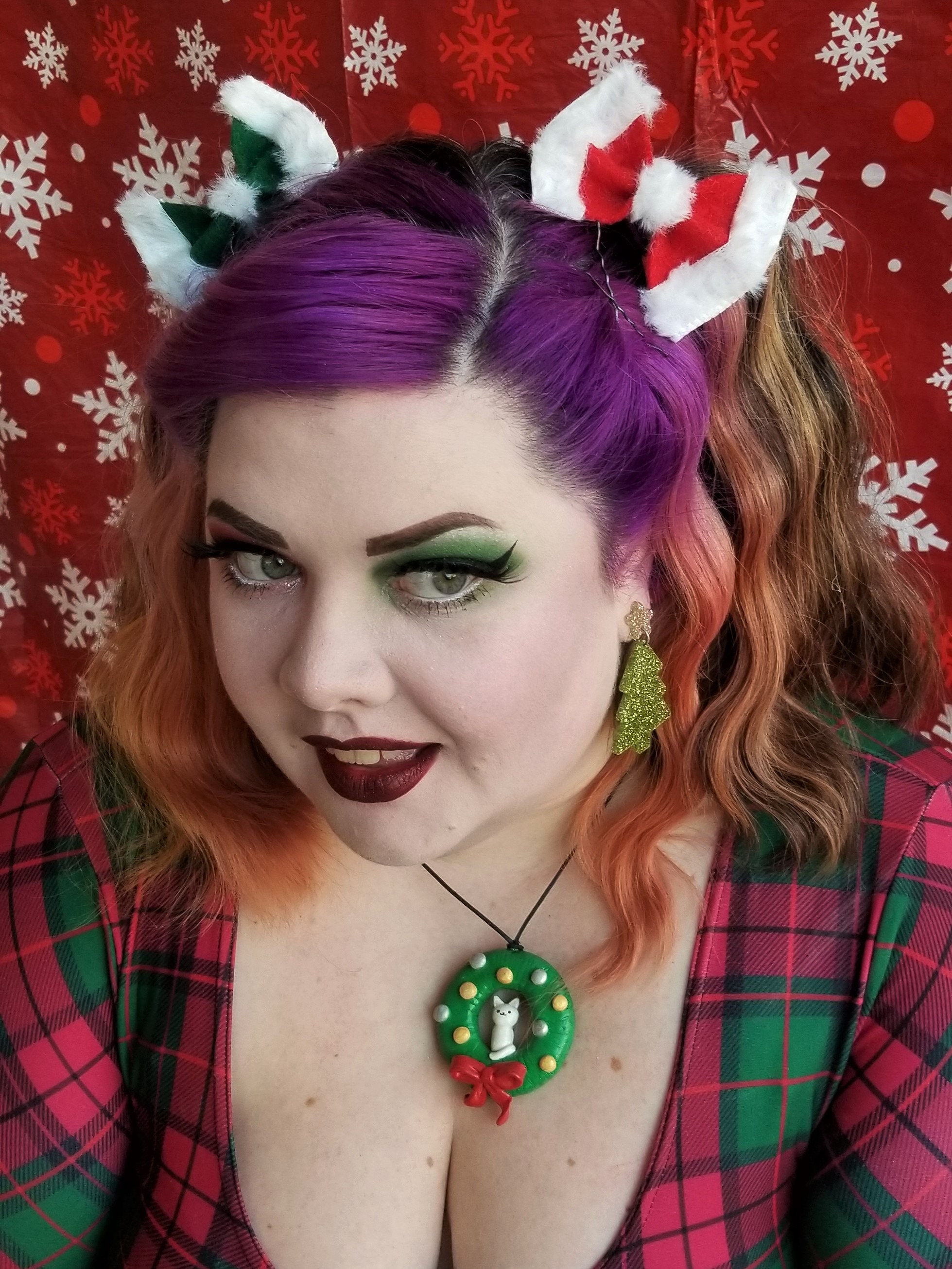 MINI Red and Green Santa Baby Holiday Bows - Etsy