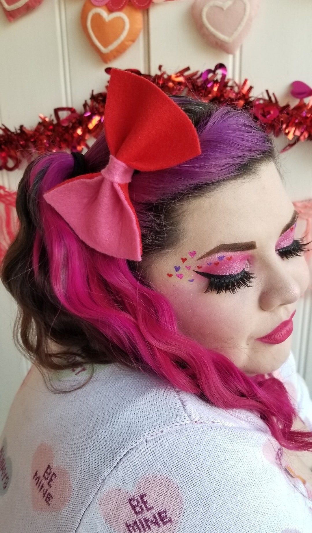 Lovefool Two Tone Valentine's Bow / Kawaii Lovecore Style Bow - Etsy