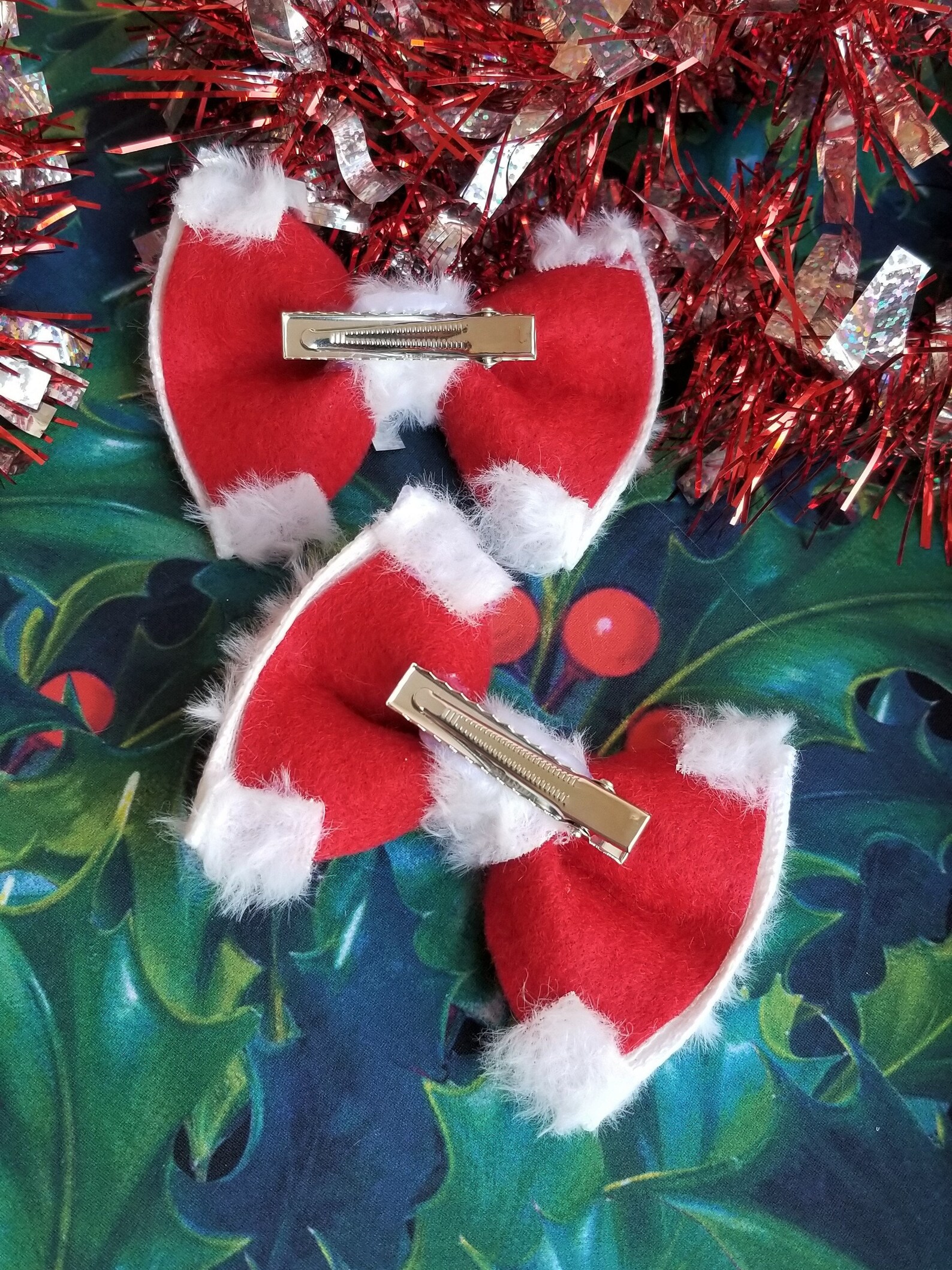 MINI Red and Green Santa Baby Holiday Bows - Etsy