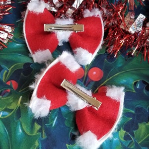 MINI Red and Green Santa Baby Holiday Bows - Etsy