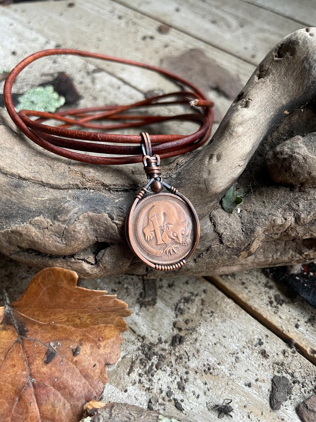 Coin Pendant, Australia Pendant,wire Wrapped Pendant, Copper Jewelry ...