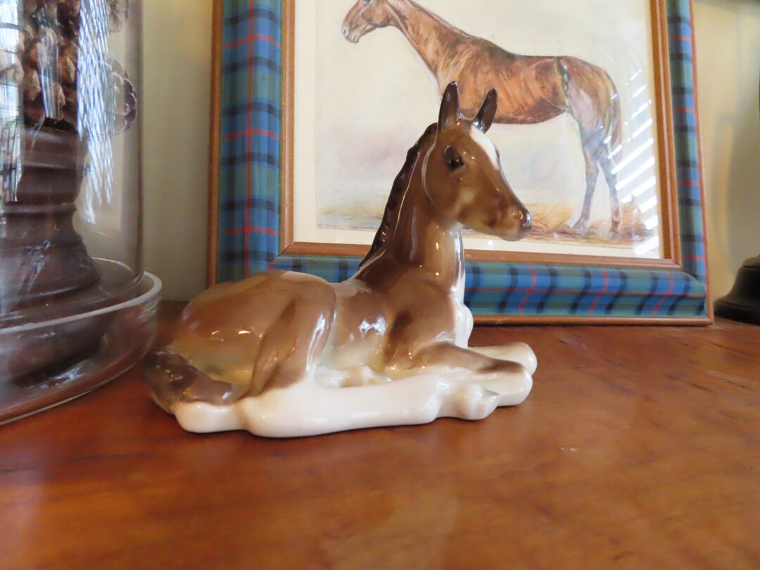 Ceramic Porcelain Colt Foal Statue Equestrian Decor Horse Lover Made in ...