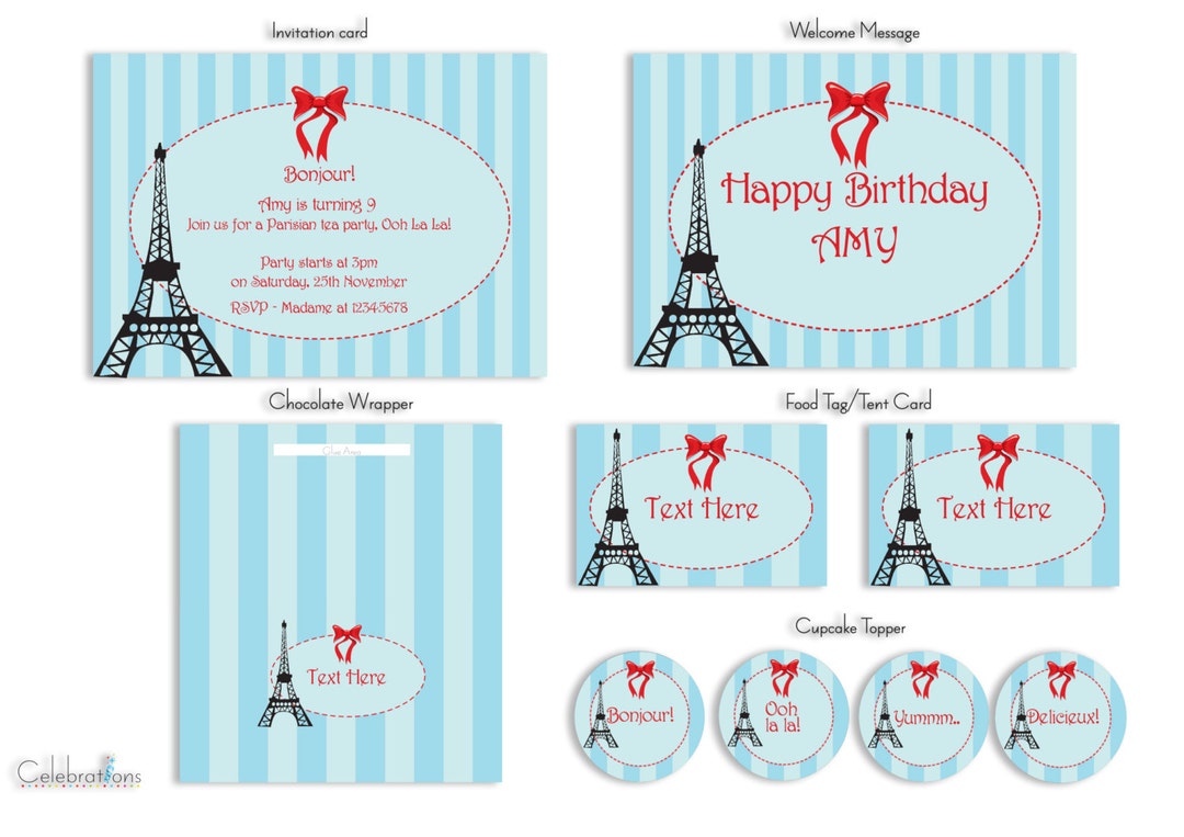 Parisian Themed Party Printable - Etsy