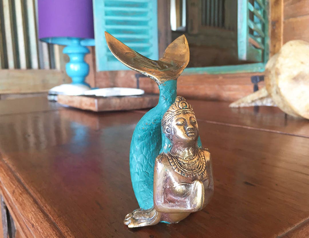 Mermaid Statue Antique - Vintage Look Mermaid - Nautical Sculpture ...