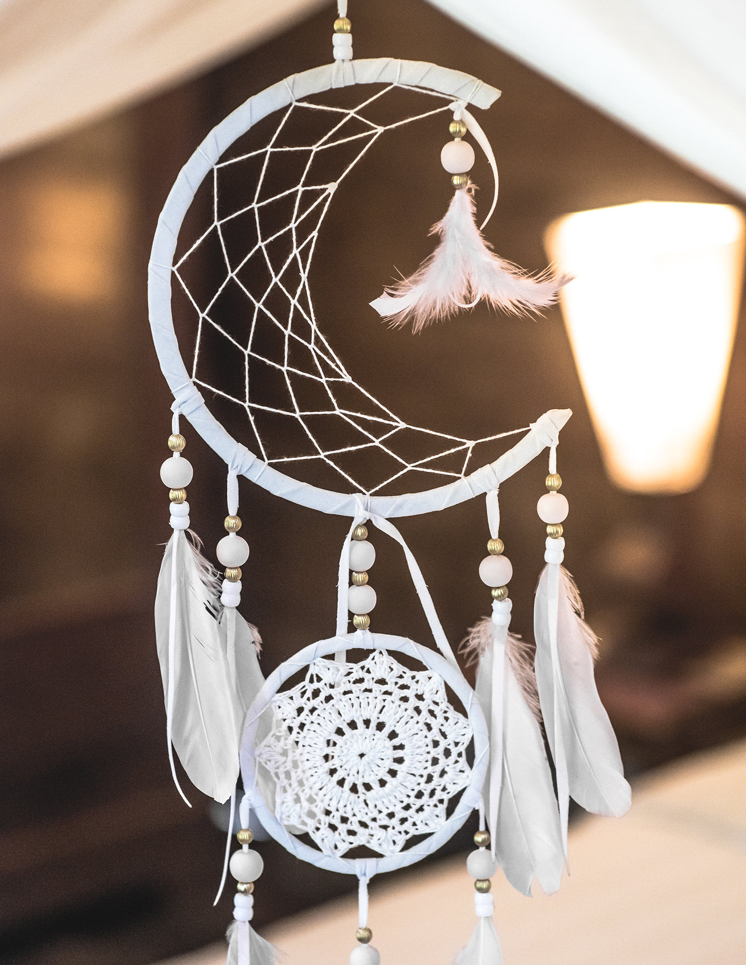 White Moon Dream Catcher Dream Catcher Wall Hanging Moon | Etsy