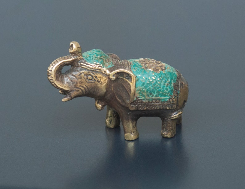 Mini Lucky Elephant Statue Vintage Brass Elephant Feng Shui - Etsy